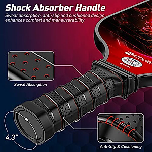 NATOLIKE Pickleball Paddles, USAPA Approved Lightweight Pickleball Paddles Set of 4, Fiberglass Surface & Polypropylene Core Pickleball Set, 4 Pickleball Rackets, 4 Balls, 4 Cooling Towels & Carry Bag