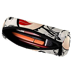 Floral Woman Pencil Bag Pen Case Stationary Case Pencil Pouch Desk Organizer Makeup Cosmetic Bag for School Office