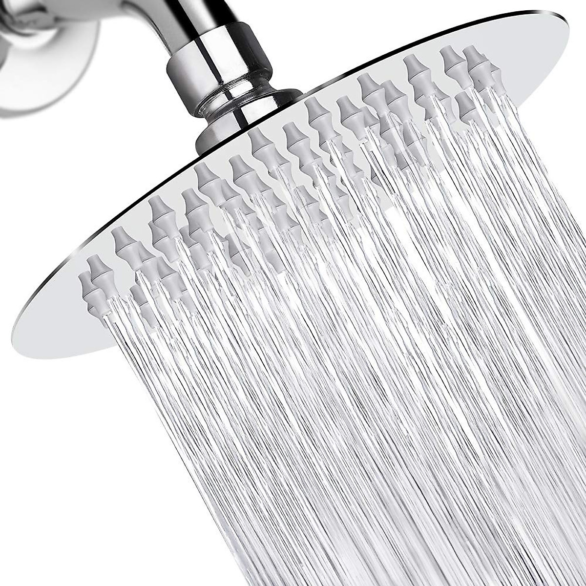 NearMoon Rain Shower Head, Ultra-Thin Design-Pressure Boosting, Awesome Some Experience, High Pressure High Flow Stainless Steel Rainfall Shower Head (6 Inch,Chrome Finish)