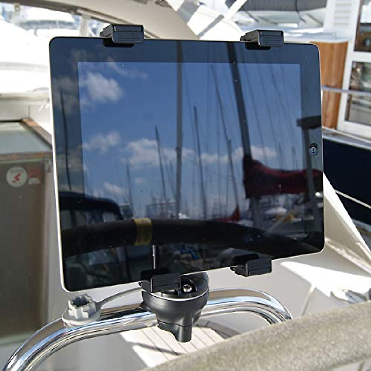 RAILBLAZA Kayak RailMount for 19-25mm (.75-1in) Round or Square Rails with Self-Adhesive Grip Tape for Easy Installation, (Black)