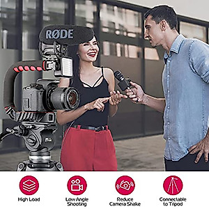 ULANZI U-Grip Pro Handheld Video Rig Steadicam with Triple Cold Shoe, Stabilizing Handle Grip Compatible for iPhone 13 12 Pro Max Xs 8 7 Plus GoPro 10 9 8 Canon Nikon Sony DSLR Cameras