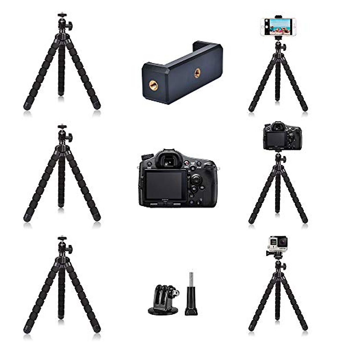 Phone Mini Tripod, Ruittos Premium Flexible Mobile Phone Tripod Stand Compatible with iPhone Samsung Go Pro, Small Digital Camera,