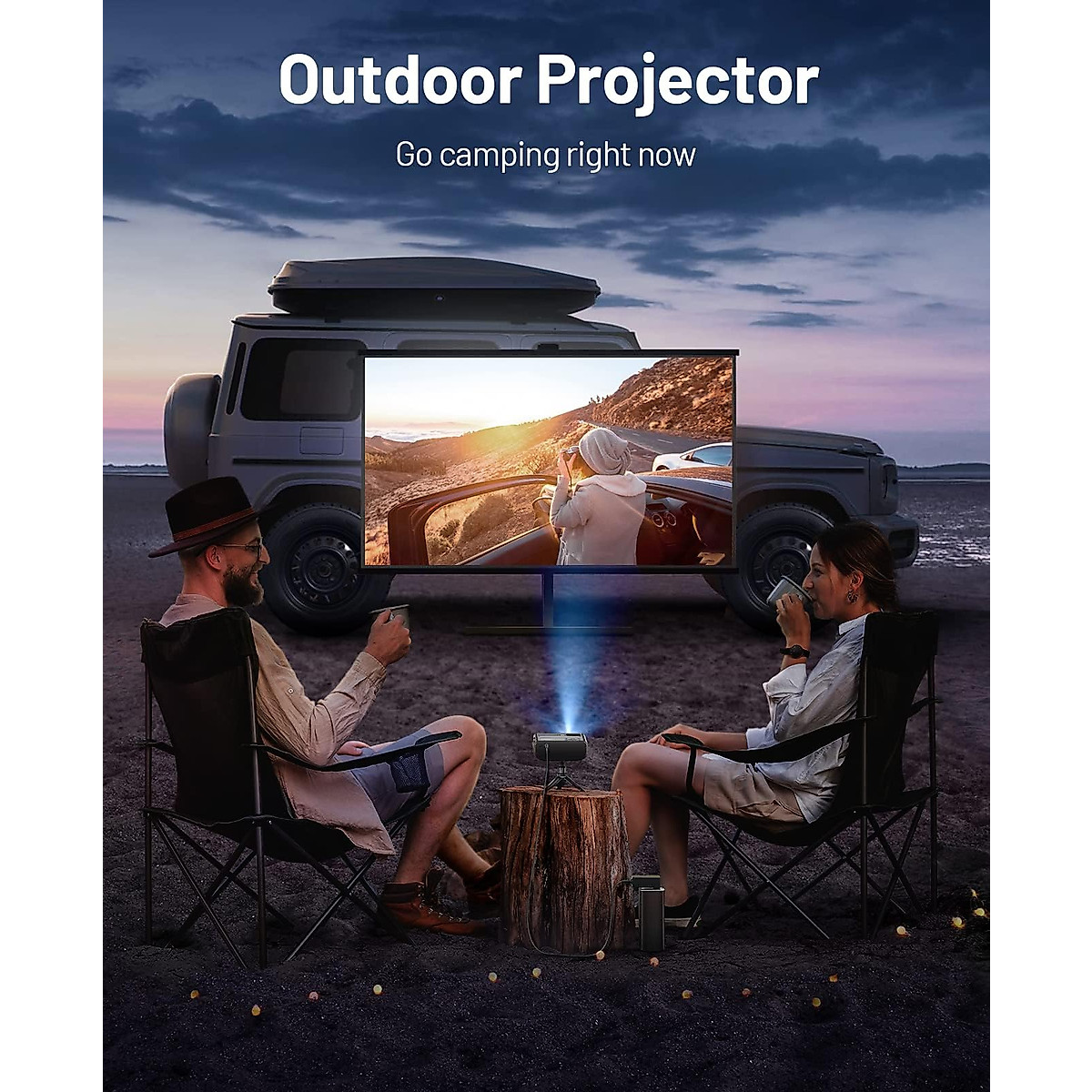 Mini Projector, Upgraded CiBest Native 1080P Portable Projector 10000L, Outdoor Projector for Home Theater Movie Projector, Projector 4K Compatible with HDMI, VGA, USB