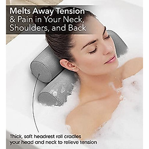 Everlasting Comfort Luxury Bath Pillow - Head, Neck, Back Support Cushion for Bathtub, Spa, Soaking