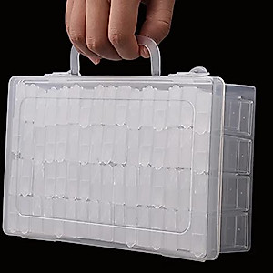 5D Diamond Painting Storage Box with 28/64 Grids, Beads Rhinestones Organizer Container for Seeds, Studs, Jewelry