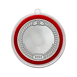 2023 - Merry Christmas Santa Down the Chimney 1oz Silver Medallion in Ornament Holder Collection Seller Uncirculated
