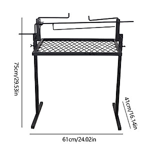 Campfire Grill, Adjustable Camp Grill Over Fire Pit Grill,Multipurpose Cooking Equipment for Camping Outdoor BBQ