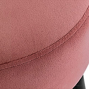 Fefances Pink Bar Stools Set of 2 Modern Round Velvet Bar Stools Kitchen Breakfast Round Dining Chair 30 inch Height