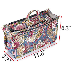 BTSKY Printing Handbag Organizers Inside Purse Insert-High Capacity 13 Pockets Bag Tote Organizer with Handle Sunflower