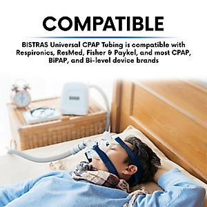 BISTRAS Made in USA - 8 Foot Universal CPAP Tubing - Compatible with All Major CPAP, BiPAP and Most Machines (1 Pack)