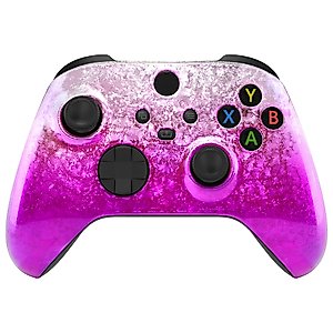 eXtremeRate Custom Shell for Xbox Core Wireless Controller - Revamp Your Gaming Gear - Ice Flake Magenta Replacement Acessories Cover Faceplate for Xbox Series X & S Control [Controller NOT Included]