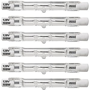 JJHXSM 6pcs R7S J78 Halogen Light Bulbs 120V 100W Tungsten Filament Double Ended Halogen Light Bulbs