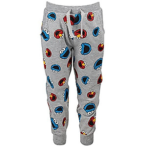 Sesame Street Cookie Monster Elmo Toddler Boys French Terry Sweatshirt and Pants Set Grey 2T