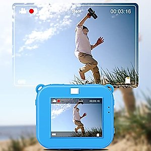 Underwater Camera for Kids, Digital Camera for Boys and Girls, Point and Shoot Digital Cameras for Students, Teens with LCD Screen, Full HD 1080p Rechargeable Electronic Mini Camera