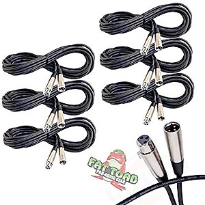 Fat Toad XLR Microphone Cables (6 Pack) 20ft Pro Audio Mic Cord Patch Extension with Lo-Z Connector | 24 AWG Shielded Wire & Balanced for Recording Studio Mixer, Speakers or Live Sound Stage Gear