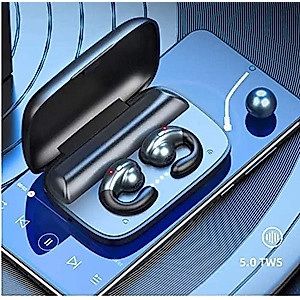 MUVLUX Conduction Headphone True Wireless Earbuds Bluetooth 5.0 Headphones with Wireless 2000mAh Charging Case Waterproof Hi-Fi Stereo Earphones in-Ear Built-in Mic Headset for Sport (Color : B)
