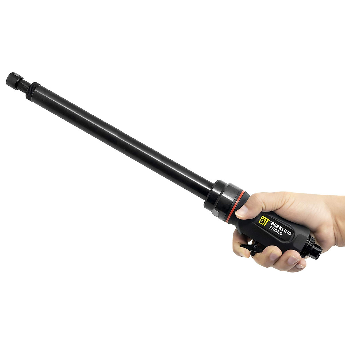 Berkling Tools BT 6321-12 | 12" Extra Long Extension 1/4“ Straight Air Die Grinder, Professional Grade Heavy Duty Variable High Speed (Straight, 12" Extension)
