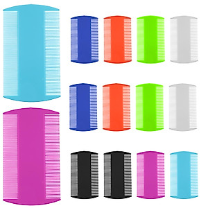 Flea Comb Lice Comb Double Sided Dandruff Comb Cat Comb Plastic Flea Comb for Cats Fine Teeth Pet Comb for Cat Dog To Keep Skin Healthy And Hair Soft 14 Pcs (Multi-color)