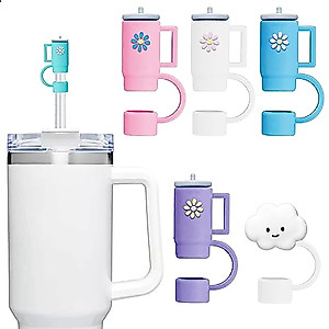 6Pcs Straw Cover Cap for Stanley Cup, Silicone Straw Topper fit stanley 30&40 oz tumbler,0.4in/10mm Stanley Straw Covers Protector for Stanley Cup Accessories,Cute Reusable Straw Tips Lids for Tumbler