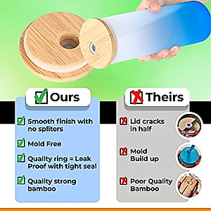 MHM Sublimation Glass Blank Tumbler Skinny Frosted 20oz and 25oz with Bamboo Lid and Straw (Sky Blue, 20oz)