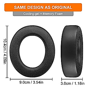 Replacement Ear Pads for Corsair HS70 Pro, GVOEARS Cooling-Gel Replacement Ear Cushion Headphone Memory Foam Earpads for Corsair HS70 HS60 HS50 Pro Gaming Headset Noise Isolation Earpads (Black)