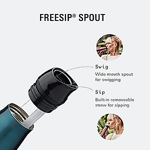 Avana Ashbury Stainless Steel Double-Wall Insulated Water Bottle, 18-Ounce, Neo