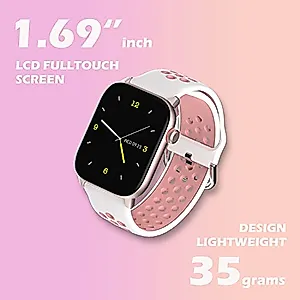 Smart Watch, Fitness Tracker with Heart Rate Monitor,Blood Oxygen Tracking,Sleep Quality Monitoring,IP68 Waterproof,Smartwatch Fitness Watch Compatible with Android iPhone iOS(Pink)