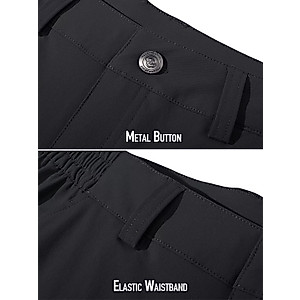 MAGCOMSEN Mens Hiking Pants Lightweight Quick Dry Pants Classic Casual Pants Golf Work Pants Spring Pants,Black 34