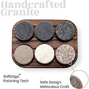 The Original ROCKS Whiskey Chilling Stones & Whiskey Trivia Quiz Gift Set - 6 Handcrafted Premium Granite Round Sipping Rocks - 100 Quiz Q&A for Whiskey Lovers - Fun Fact Stories & More, Great Gift!