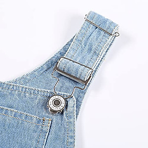 iiniim Toddler Kids Girls Adjustable Straps Jean Shortall Overalls Denim Ripped Hot Pants Blue 6-12 Months