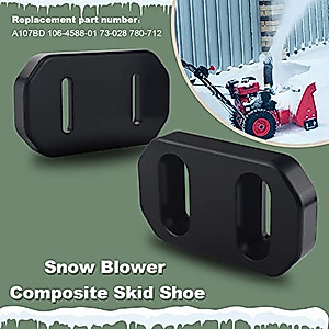 EZYPAK 2 Pack 106-4588-01 Snowblower Composite Skid Shoe - Compatible with Toro 106-4588-01 A107BD - Fits Model: 726, 826, 828, 926,37770, 37771, 37772, 38595 Snowblowers