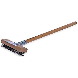 Carlisle FoodService Products 36372500 Oven and Grill Brush with Scraper, Flat Wire Stainless Steel Bristles, 8" Length x 2-5/8" Width Block, 1-1/4" Bristle Trim, 30" Overall Length