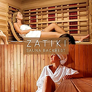 Zatiki Wooden Sauna Backrest – S-Shape Ergonomic Sauna Chair with Backrest for Traditional & Infrared Sauna Support Headrest Sauna Accessories – Spruce Wood Sauna Bench