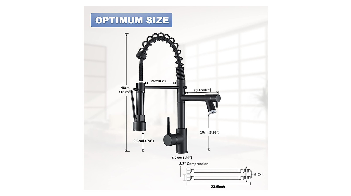 NeierThodore LED Kitchen Faucet - Matte Black Elegance