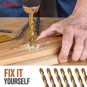 Hi-Spec 99pc SAE HSS Steel Drill Bit Set for Drill Drivers. 1/16 to 3/8" Size Bits for Metal, Plastics, Wood and Drywall. Complete in Storage Holder Case