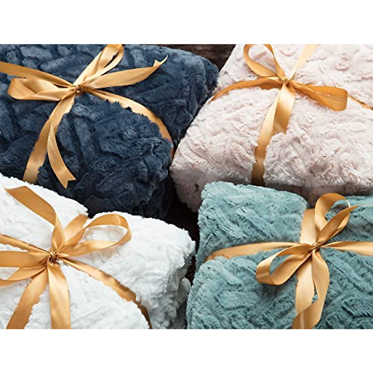 Chanasya Fuzzy Soft Cloud Textured Embossed Faux Fur Throw Blanket - Plush Sherpa Solid Cozy Blanket for Bed Sofa Chair Couch Cover Living Bed Room (50x65 Inches) Classy Pink Blanket