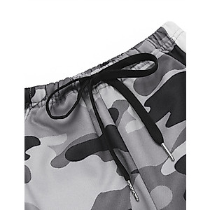 Boyoo Boy's Sweatpants Drawstring Camouflage Joggers Pants with Side Stripe Active Sports Track Pants for 5-16Y