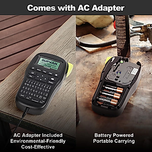 SUPVAN Label Maker Machine LP5120M Thermal Label Printer with Keyboard Multiple Template Available Laminated Label for Organization Work Office Black