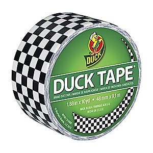 Duck Brand Duck 280410 Printed Duct Tape, Checker, 1.88 Inches x 10 Yards, Single Roll