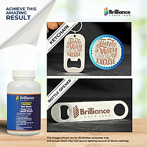 Brilliance Laser Inks Liquid Ready Laser Marking Powder - Red (Copper Tone) - BLI201MRLIQ120 - Red Liquid Ready Laser Ink for Metals Marking with CO2/Fiber/YAG (120 ml, Red)