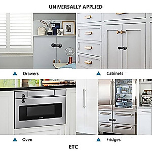 Child Safety Cabinet Locks (10 Pack) - Baby Proofing Latches Lock for Drawers, Toilet Seat, Fridge, Oven, with 10 Extra 3M Adhesives (Black)