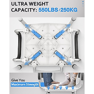 Sangohe Shower Chair for Inside Shower - Heavy Duty Shower Seat with Armrest and Back - Shower Chair for Elderly Adults - Shower Seats for Elderly - Shower Chair for Bathtub, 796B