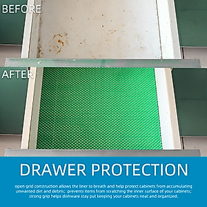 2 Roll Drawer and Shelf Liner,12inch x 6FT Strong Grip Shelf Liners for Kitchen Cabinets,Non Adhesive,Protective Shelf Liner Non Slip for Drawers,Shelves,Cabinets,Storage,Kitchen for Desks,Green