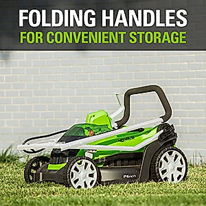 Greenworks 40V 14 Inch Cordless Lawn Mower, 4Ah Battery and Charger Included MO40B410