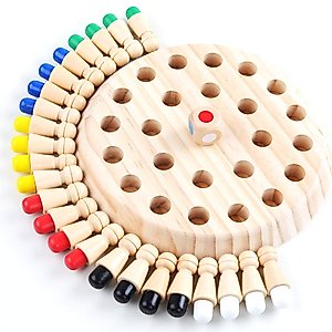 Wooden Memory Match Stick Chess Game, Color Memory Chess, Funny Block Board Game, Parent-Child Interaction Toy, Educational Intelligent Games Logic Braintease Toys for Boys and Girls Age 3 and Up