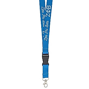 Desert Cactus Zeta Phi Beta Sorority Lanyard Keychain Car Keys ID Badge Holder Detachable Breakaway Snap Buckle (Lanyard - Blue Script)