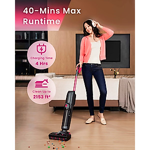 Schenley Wet Dry Vacuum Cleaner - Cordless Vacuum and Mop One-Step Cleaning for Hard Floors with Self-Cleaning and Air Dry, Smart Mess Detection, Enhanced Edge Cleaning, On-Demand Sprayer