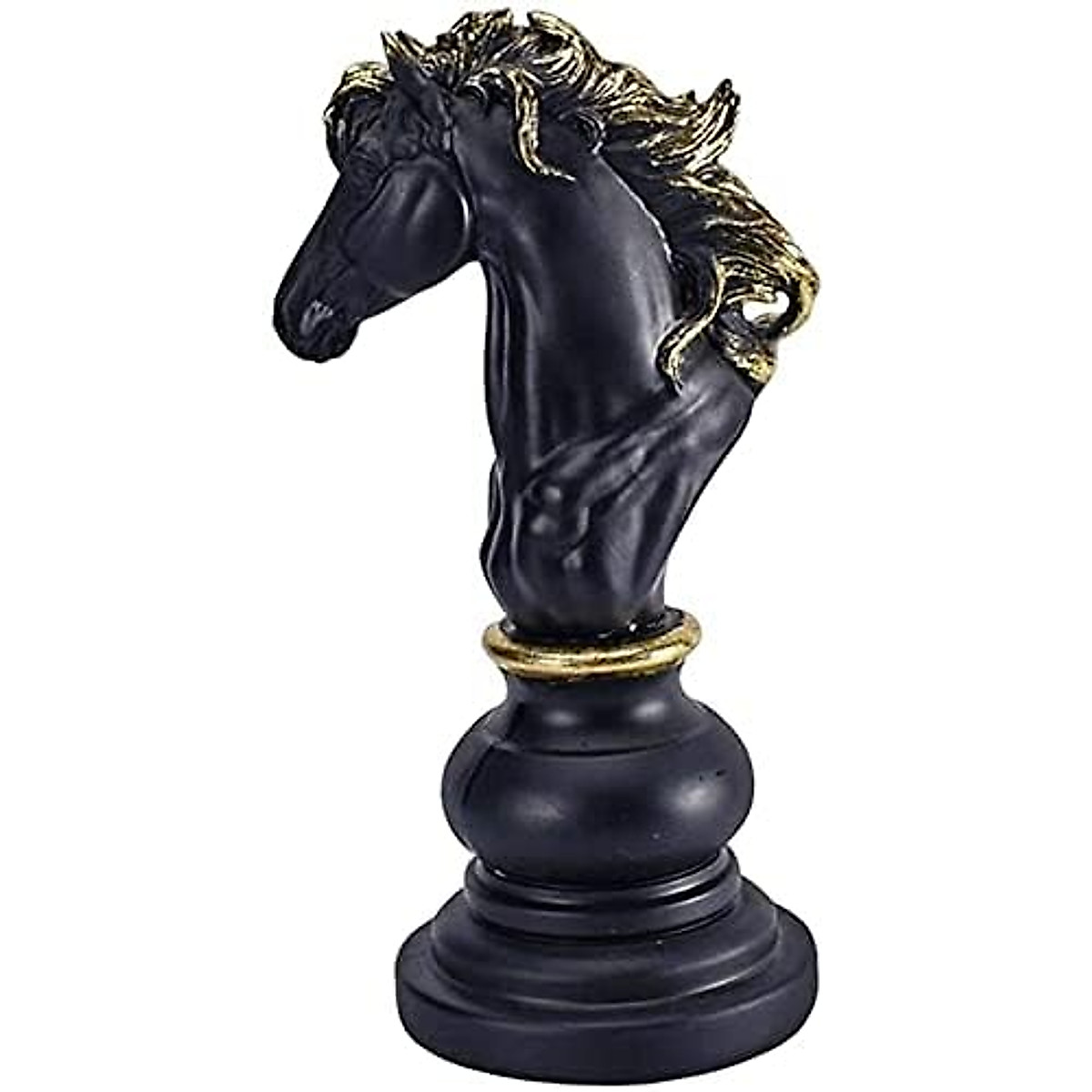 Chess King Queen Knight Statue Chess Pieces Chess Game Knight Sculpture Collectible Figurine for Home House Office Table Decor - Black, Horse