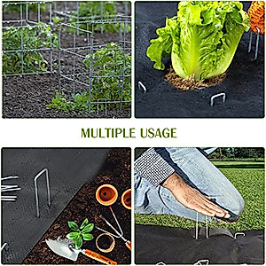 Whonline 560pcs Landscape Staples 6 Inch 11 Gauge Ground Stakes Heavy Duty Galvanized Garden Stakes, Drip Irrigation Stakes for Securing Irrigation Tubing Fabric Weed Barrier Ground Sheets