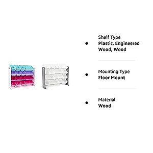 Humble Crew, White/Blue/Pink/Purple Extra-Large Toy Organizer, 16 Storage Bins & Supersized Wood Toy Storage Organizer, Extra Large, Grey/White